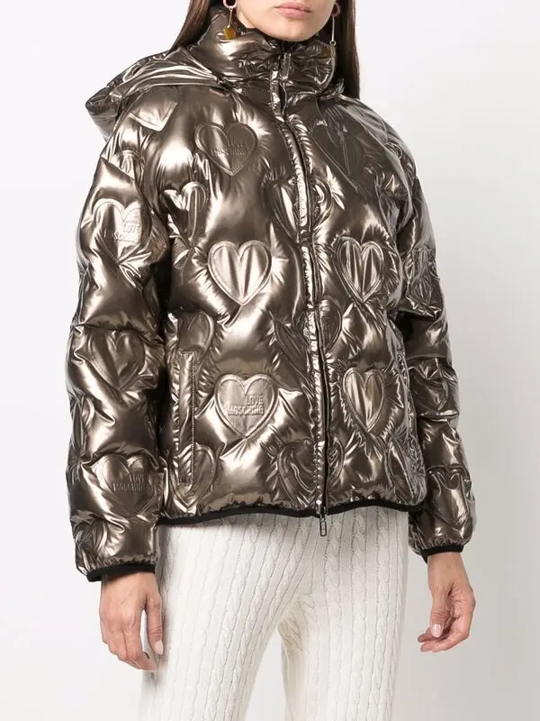 Moschino Quilted-Heart Jacket In F09 - Brown - 50% Off | Editorialist